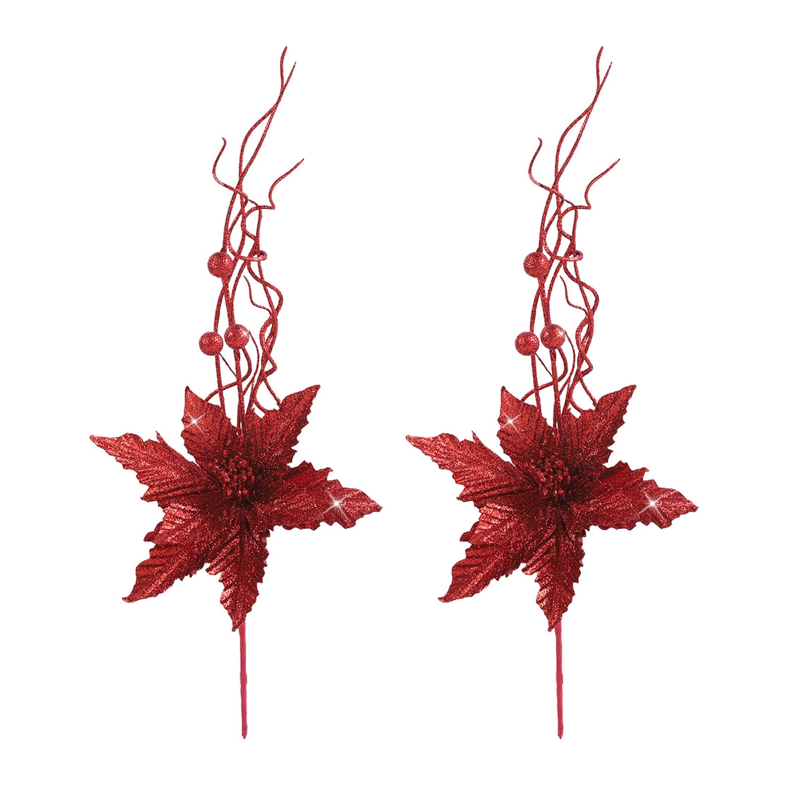 CuiLiyq 2 Pack 17 Inch Christmas Artificial Berry Stalk Ornaments with ...