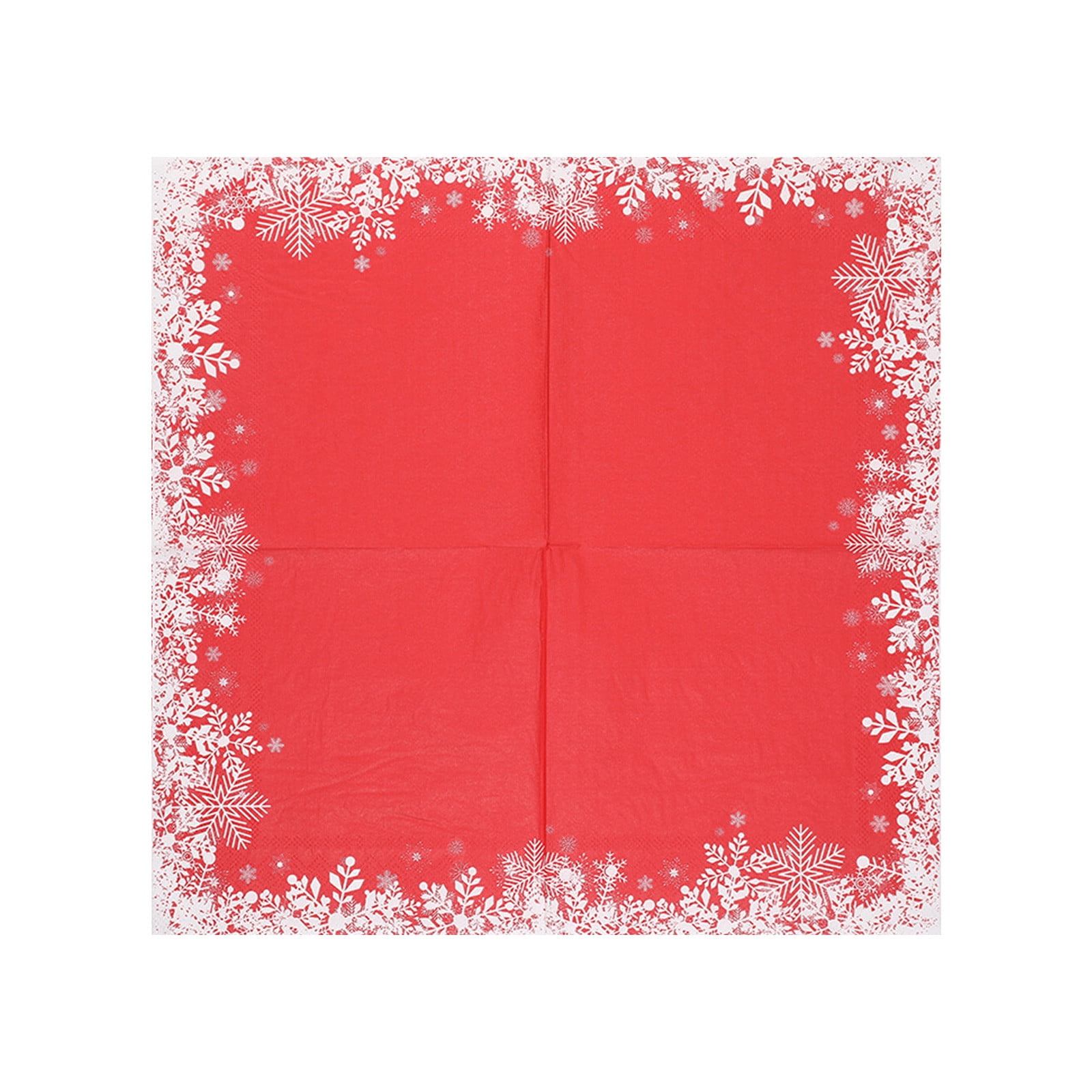 CuiLiyq 20 PCS Christmas Snowflake Paper Napkins, Disposable Red White ...