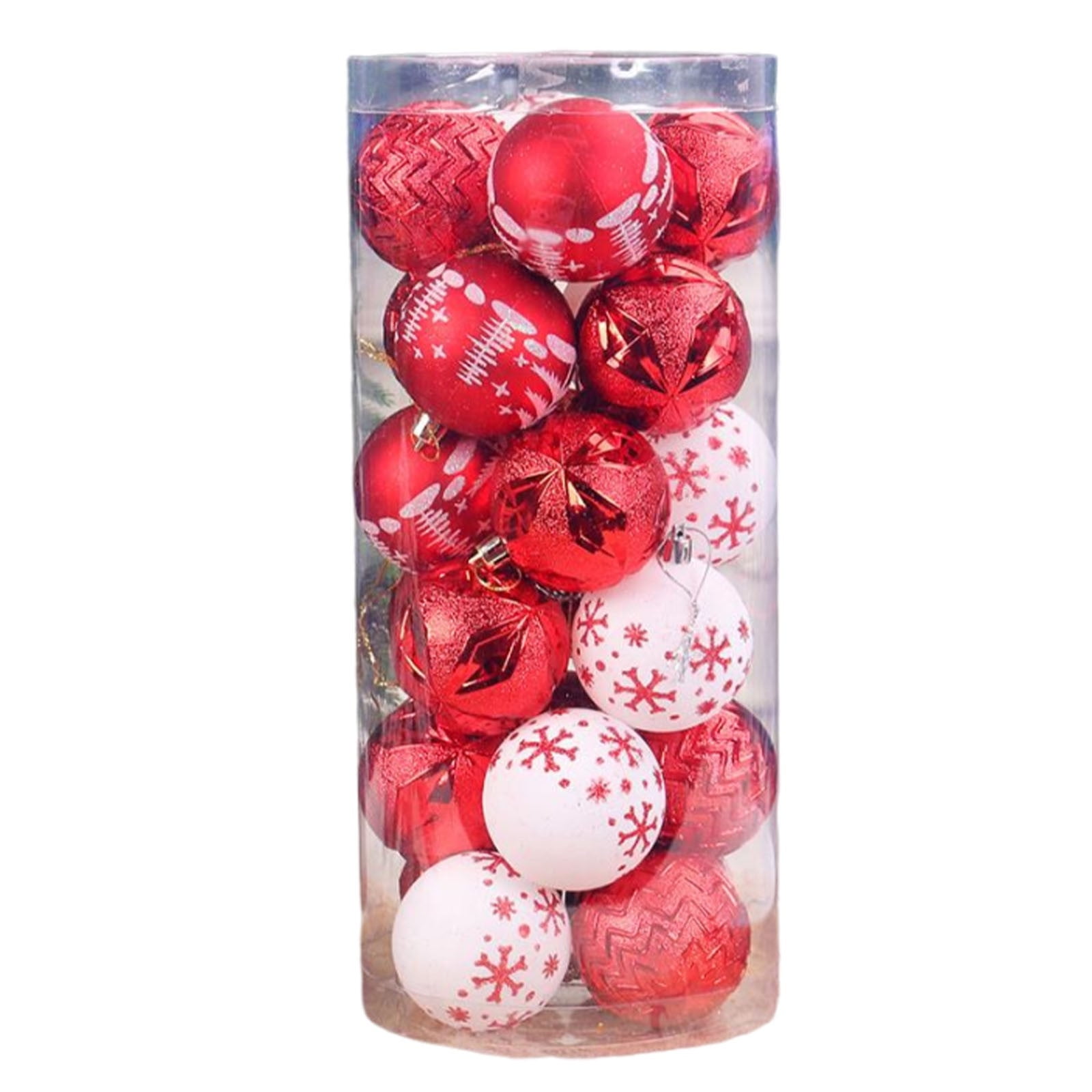 CuiLiyq 24 Pcs Christmas Balls Gift Box Set, Glittering Shatterproof ...