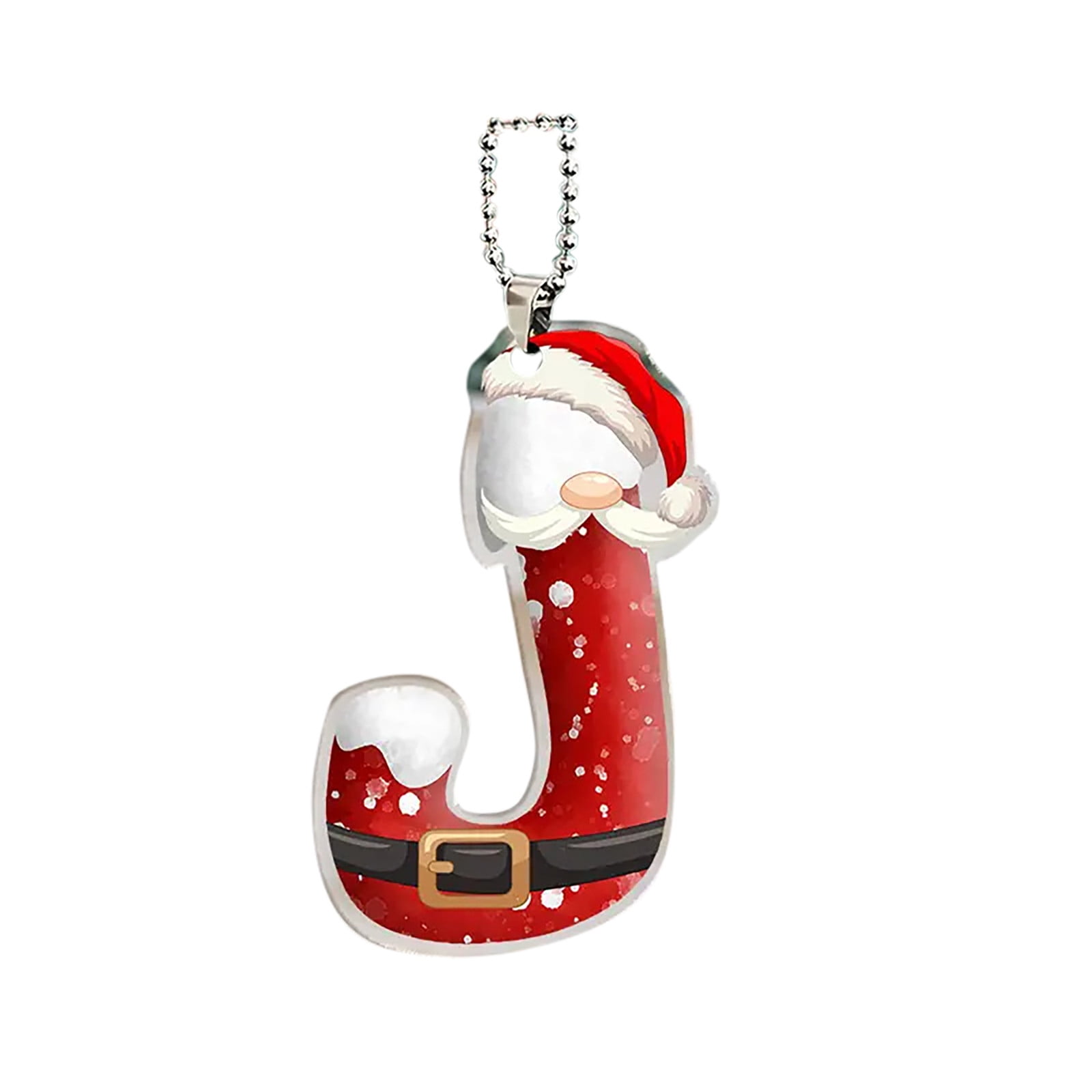 CuiLiyq 26 Alphabet Ornaments for Christmas Tree, Initial Letter Santa ...