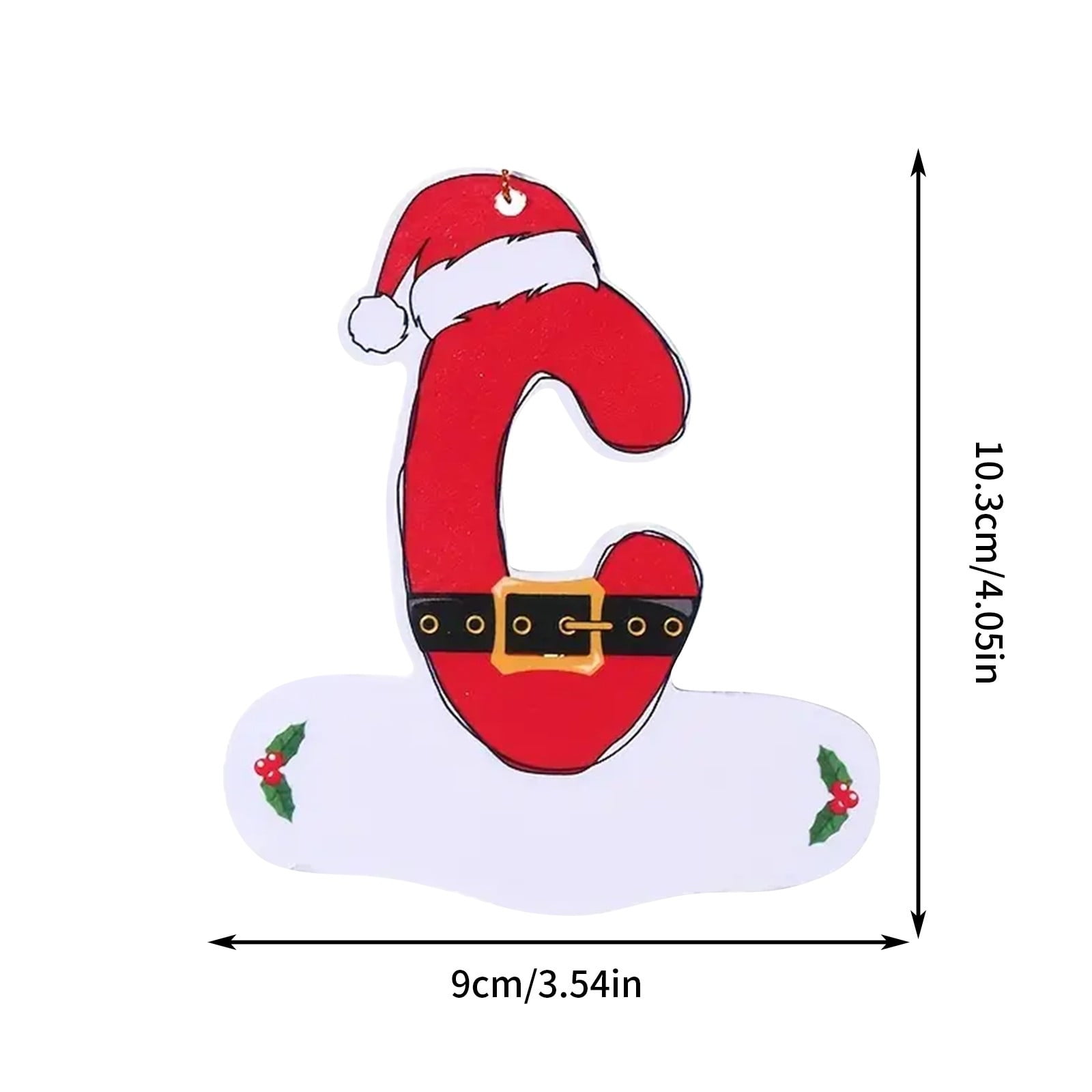 CuiLiyq 26 Initial Letter Christmas Ornaments, Red Santa Claus With Hat ...