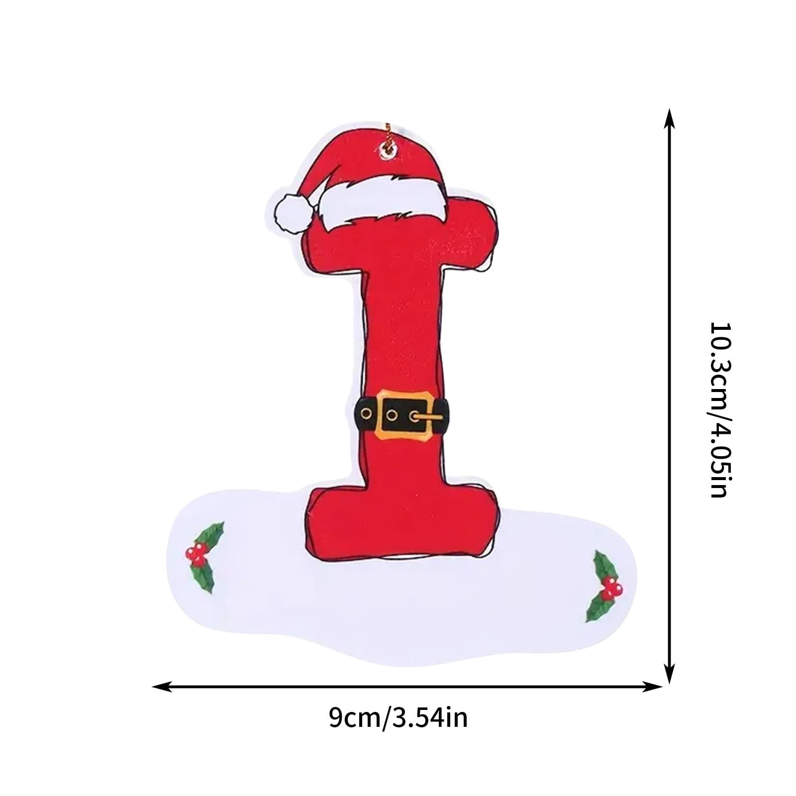 CuiLiyq 26 Initial Letter Christmas Ornaments, Red Santa Claus With Hat ...