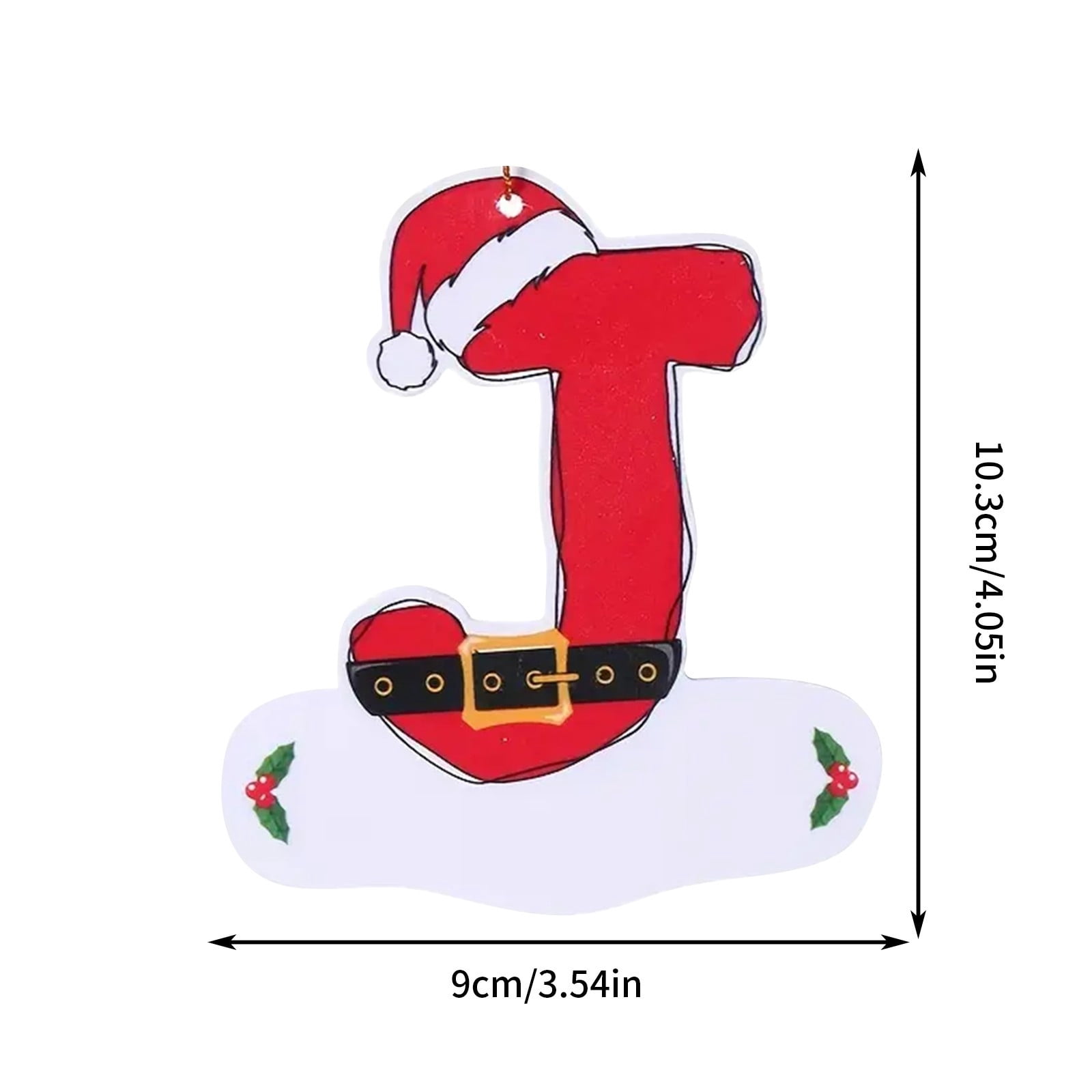 CuiLiyq 26 Initial Letter Christmas Ornaments, Red Santa Claus With Hat ...