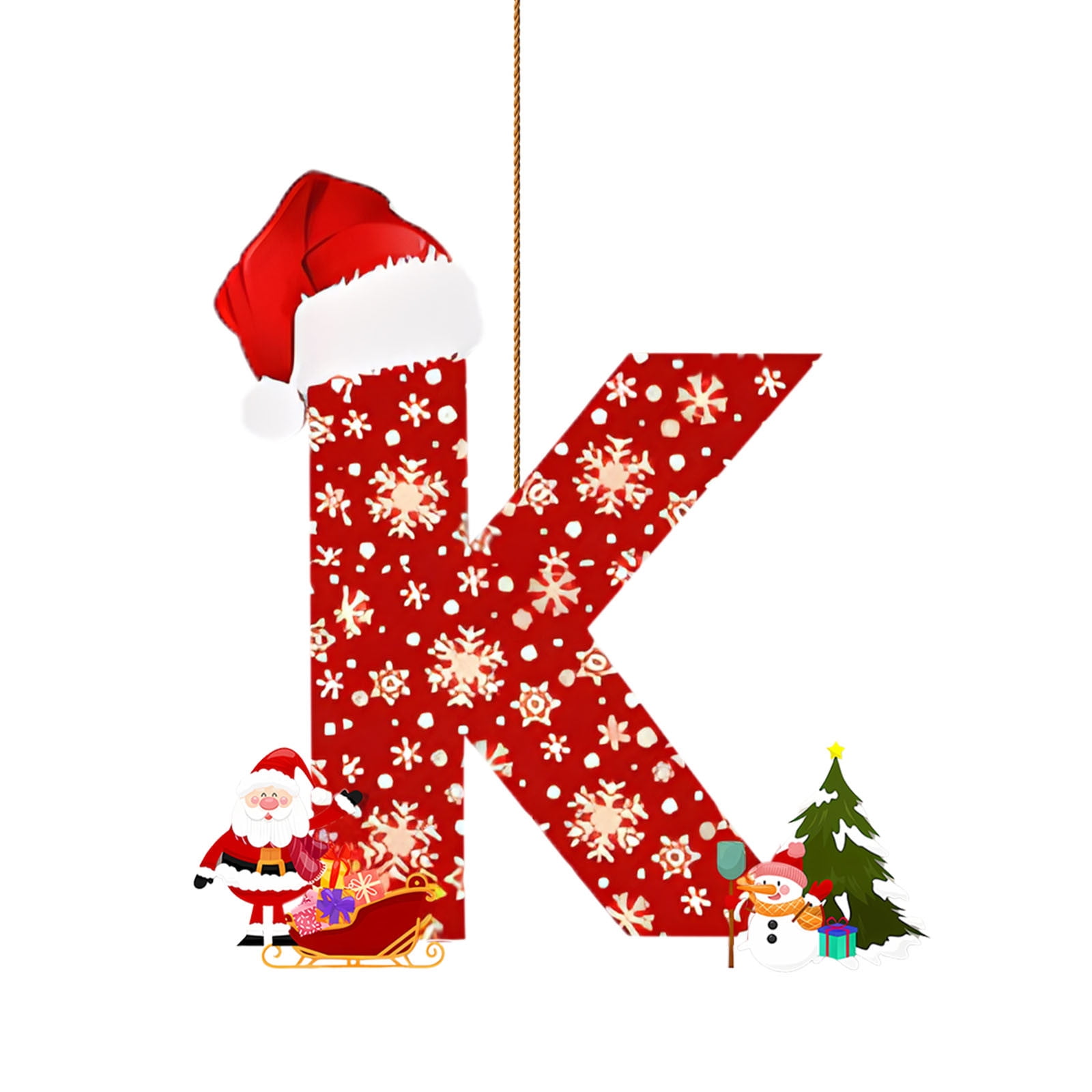 CuiLiyq 26 Initial Letter Snowflake Christmas Ornaments, Christmas ...