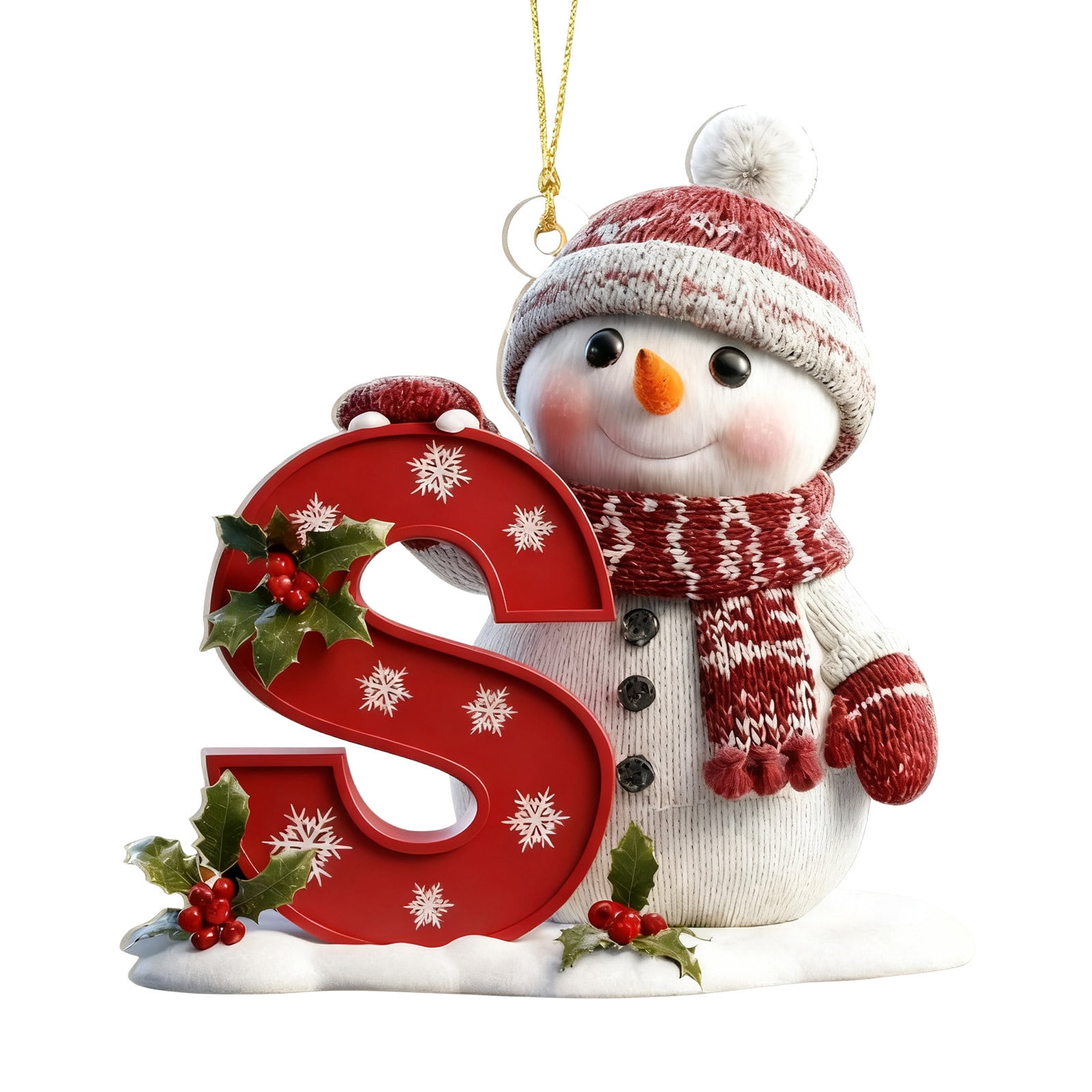 CuiLiyq 26 Letters Snowman Christmas Decoration, 3.15" Cute Christmas ...