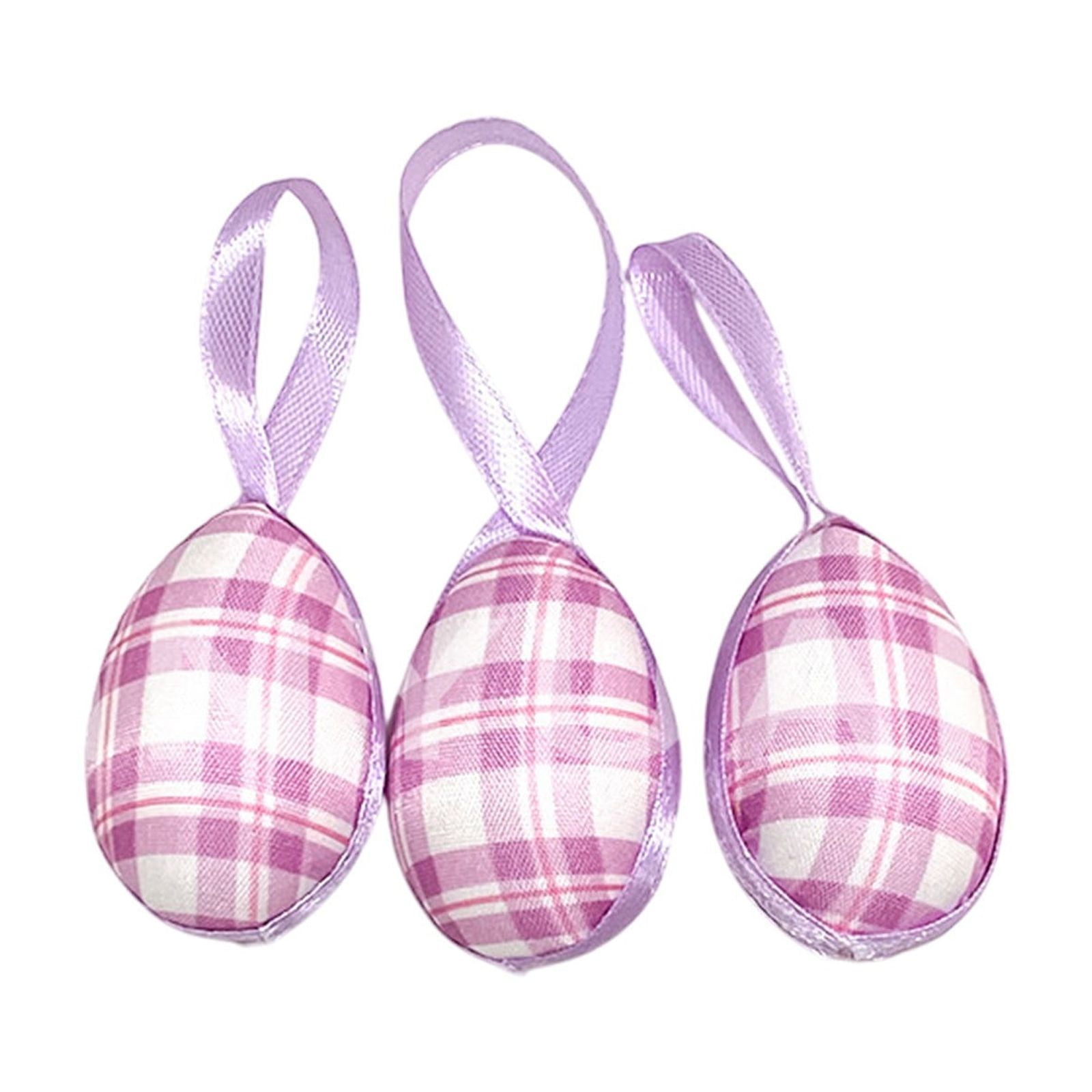 CuiLiyq 3 Pcs Easter Eggs Hanging Ornaments, Buffalo Plaid Easter ...