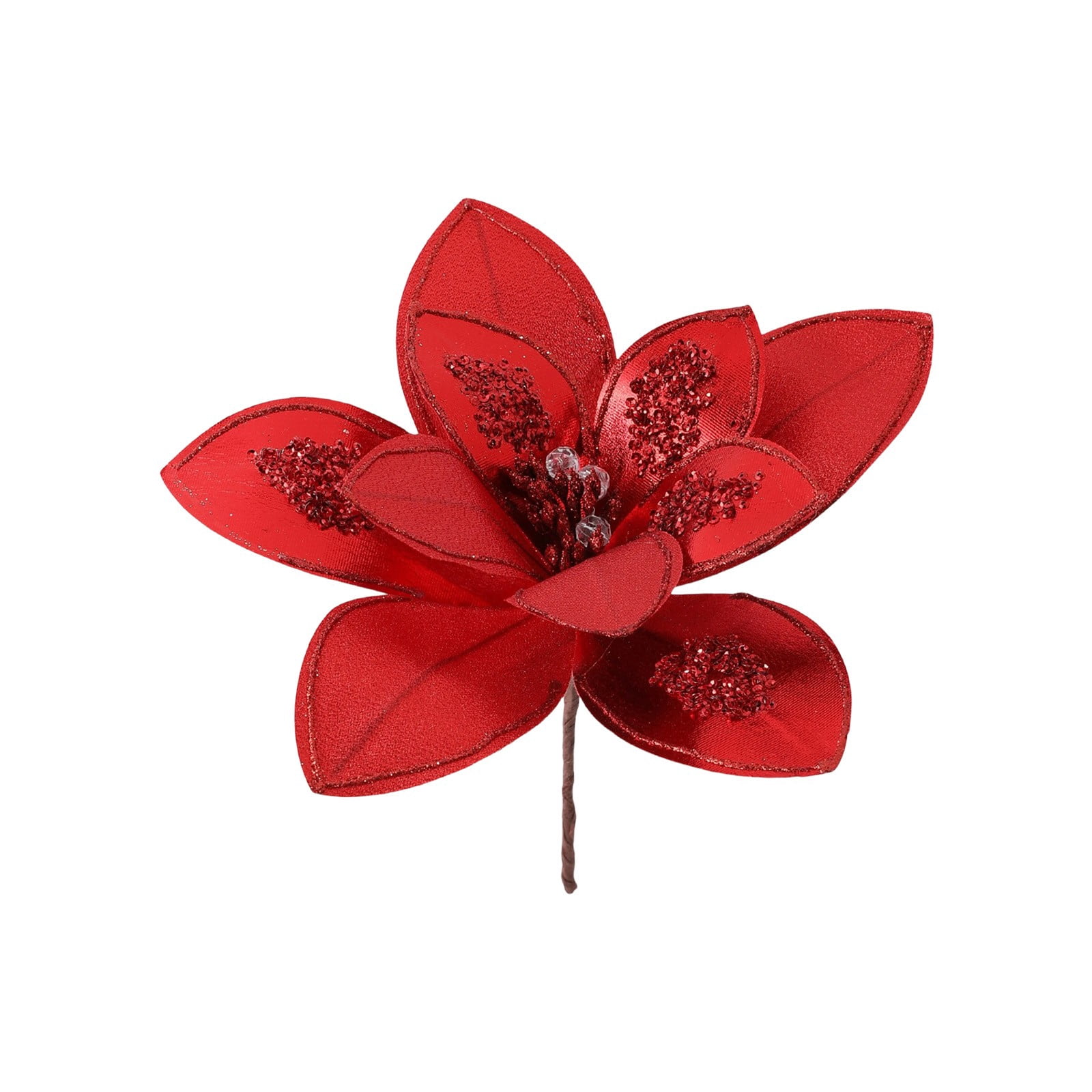 CuiLiyq 5.9" Poinsettias Artificial Christmas Flowers, 1 Pcs Large ...