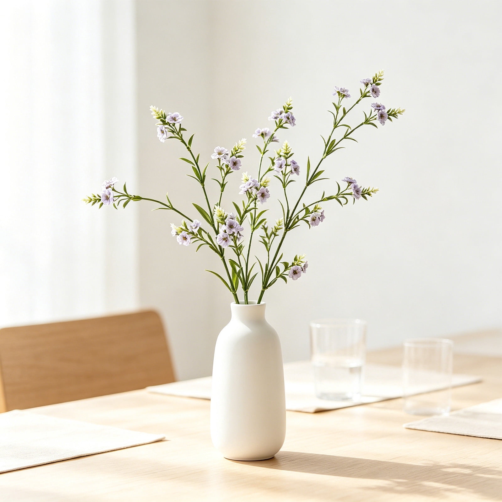 CuiLiyq Artificial Spring Plum Blossom Branch, 18.8" Faux Floral Stems ...
