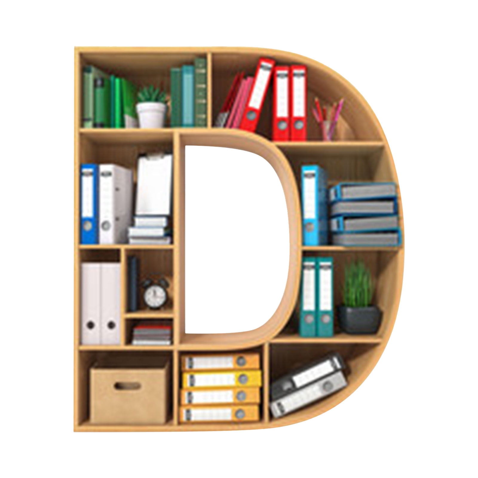 CuiLiyq Bookcase Hanging A to Z Letter Shaped Bookshelf Pendant ...