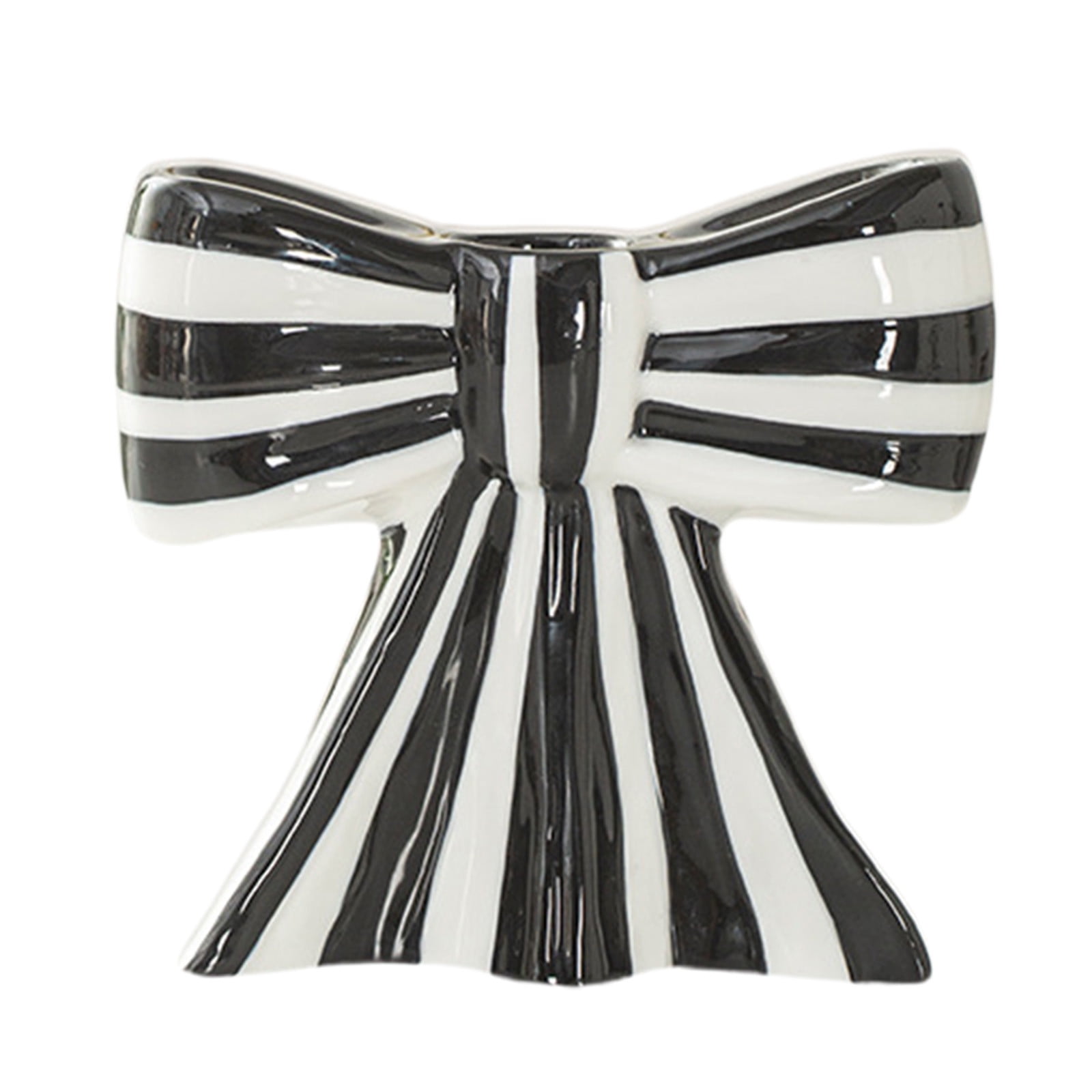 CuiLiyq Bows Ceramic Candlestick Holder, Colorful Striped Bow Shaped ...
