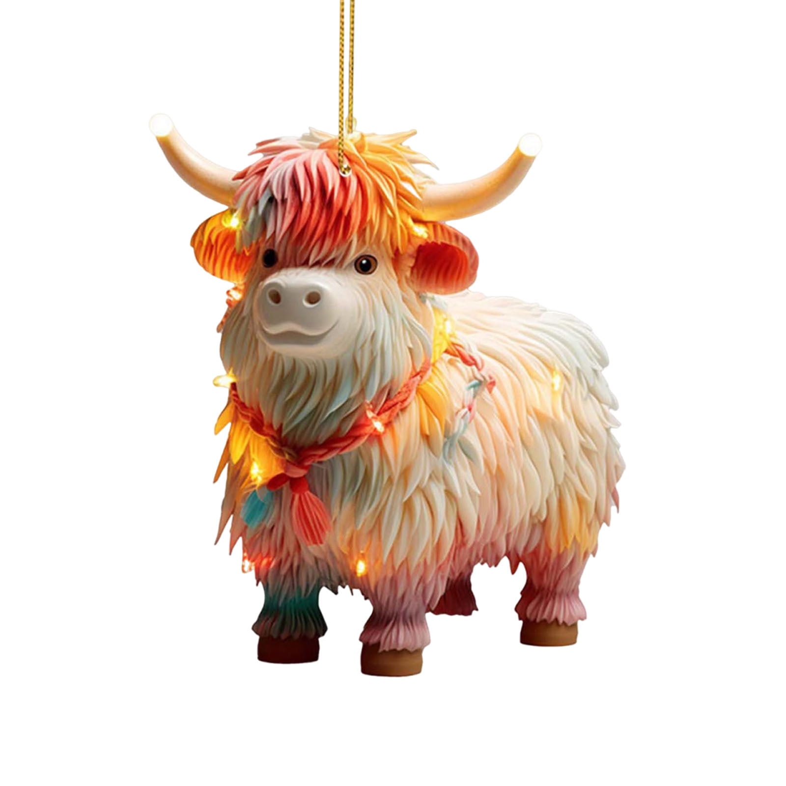 CuiLiyq Christmas Ornaments Highland Cow Decor, Christmas Tree ...