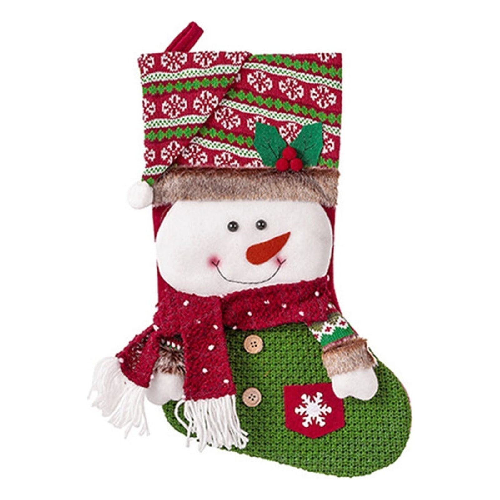 CuiLiyq Christmas Stockings, 3D Xmas Stockings Character Plush Santa ...