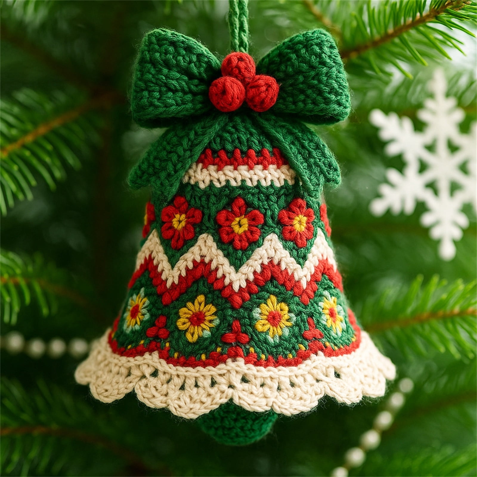 CuiLiyq DIY Crochet Christmas Bell Ornament Kit, Knitted Santa Claus ...