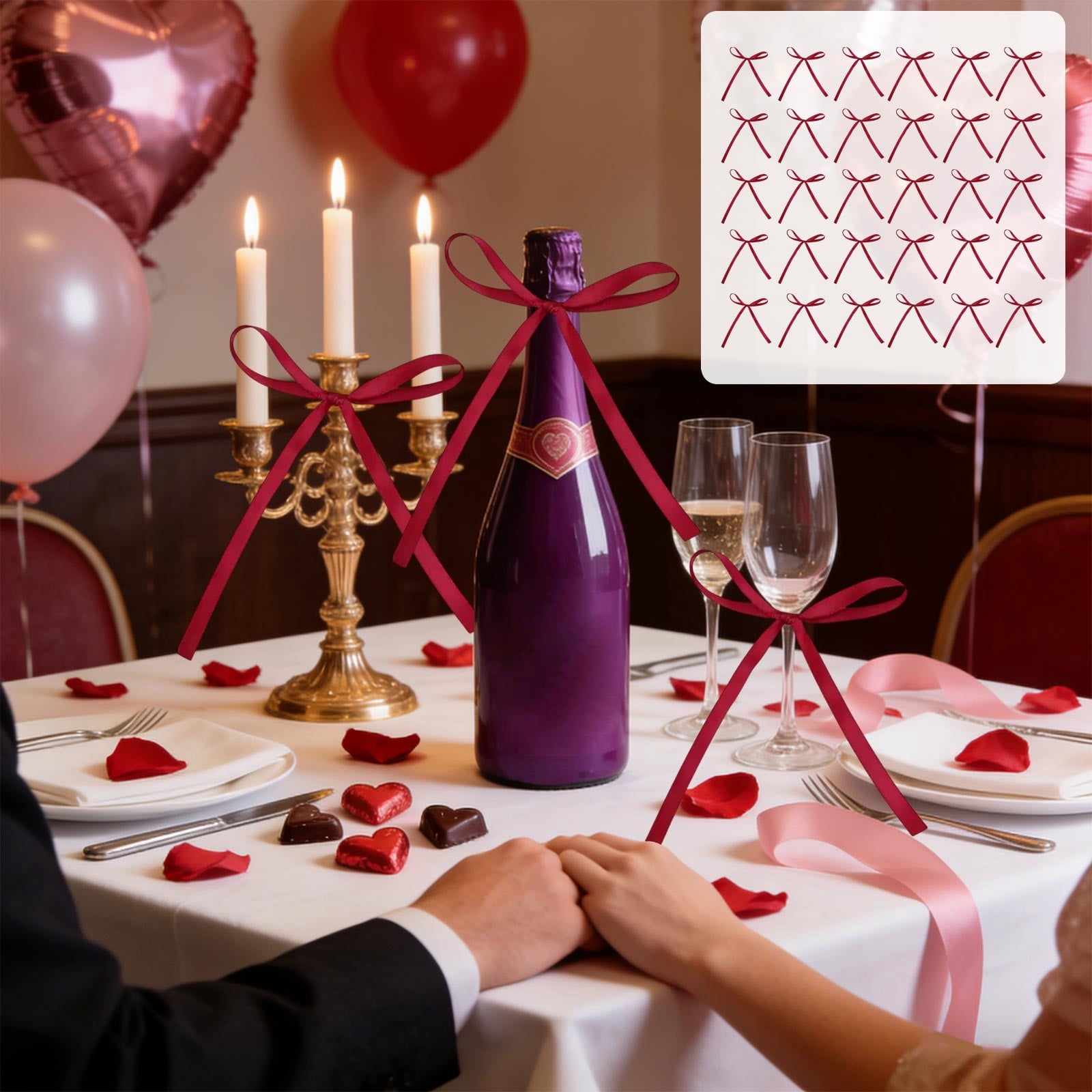 CuiLiyq DIY Handmade Solid Color Bows Set of 30, Multi Purpose Decor ...