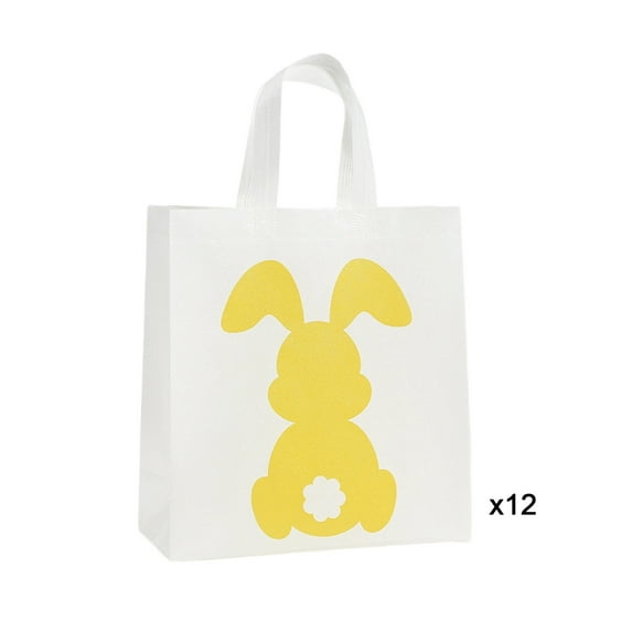 CuiLiyq Easter Bunny Non Woven Gift Bag, 12 Pcs Reusable Easter Tote ...