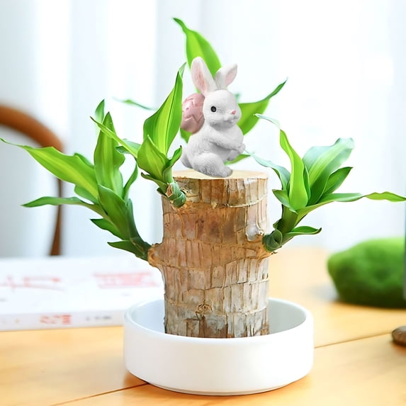 CuiLiyq Easter Mini Bunny Figurines, 4 Pcs Miniature Rabbits Small ...