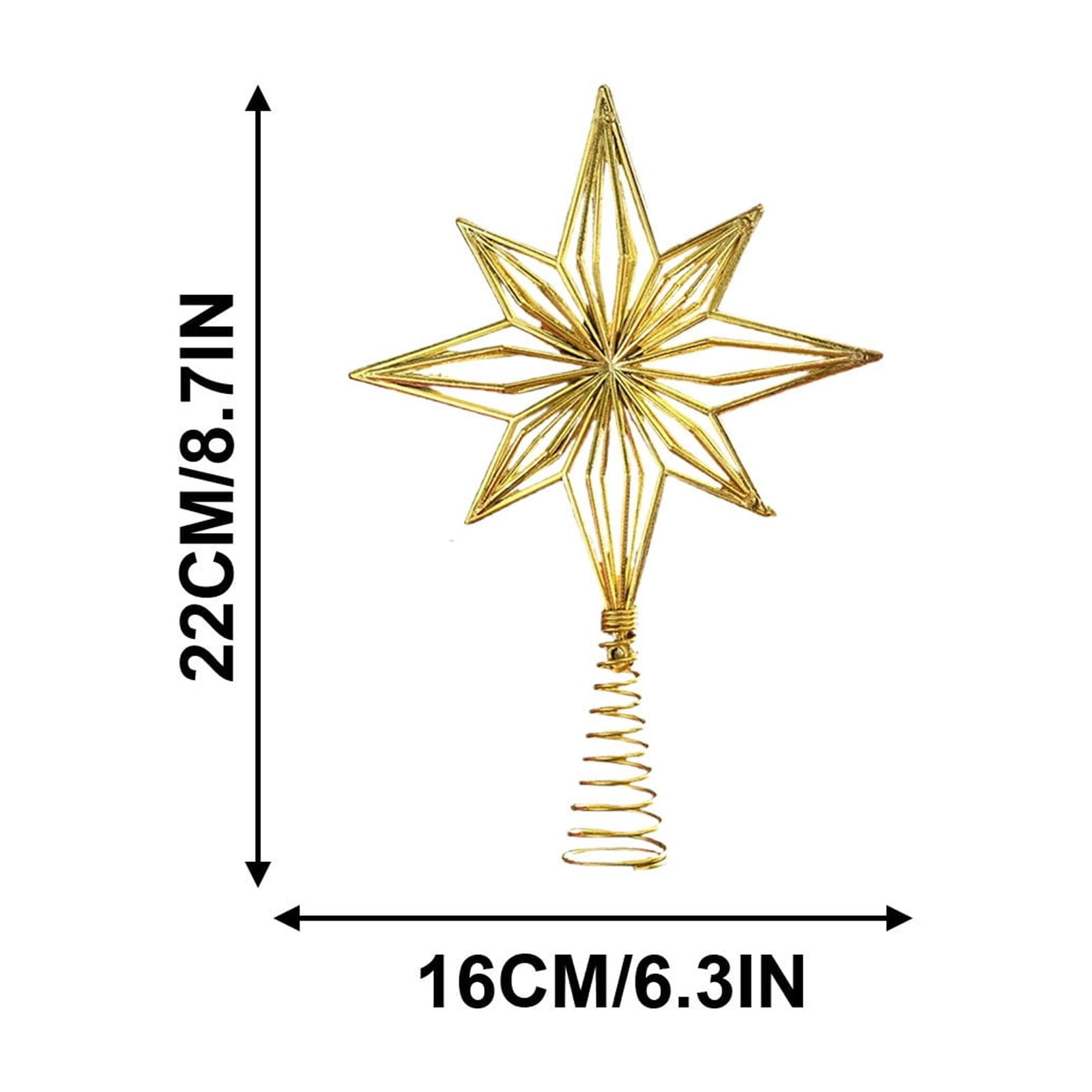 CuiLiyq Gold Star Tree Topper, Christmas Gold Glitter Star Ornament ...