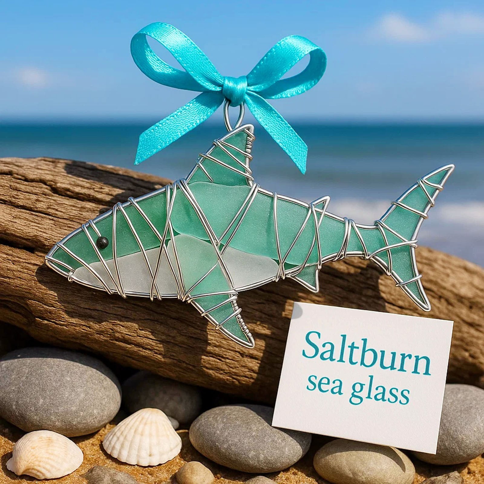 CuiLiyq Handmade Sea Themed Ornament, 2D Flat Acrylic Shark Pendant ...