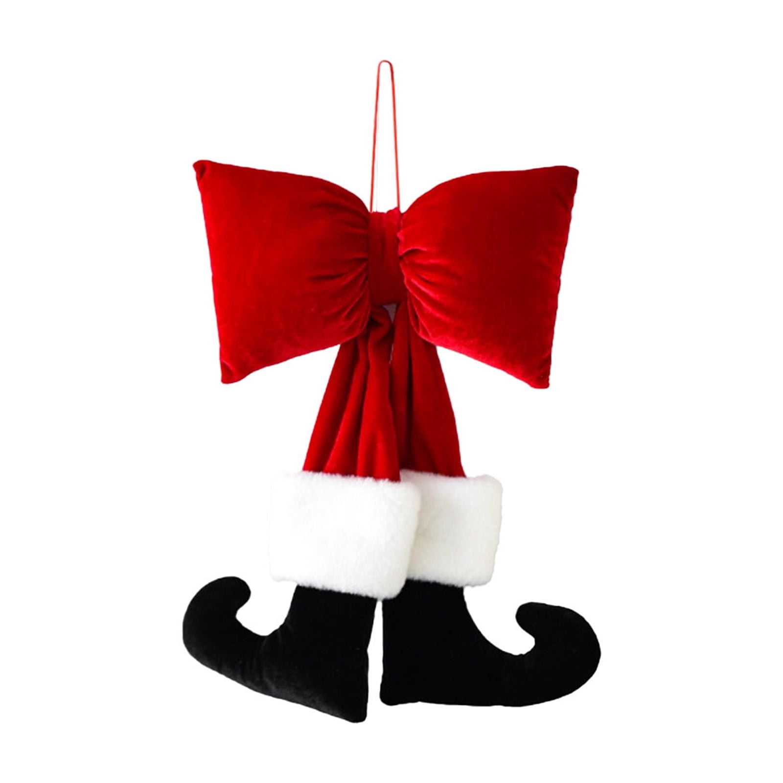 CuiLiyq Red Velvet Christmas Bow with Santa Claus Legs, Xmas Bows ...