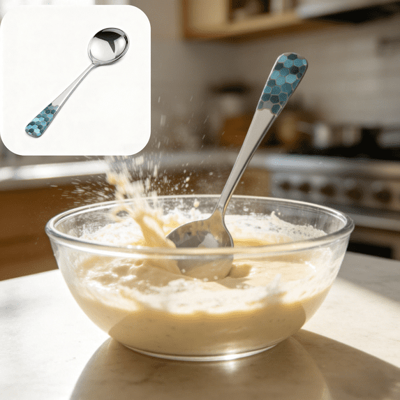 CuiLiyq Silver Serving Spoon, Stainless Steel Serving Spoon for Cooking ...