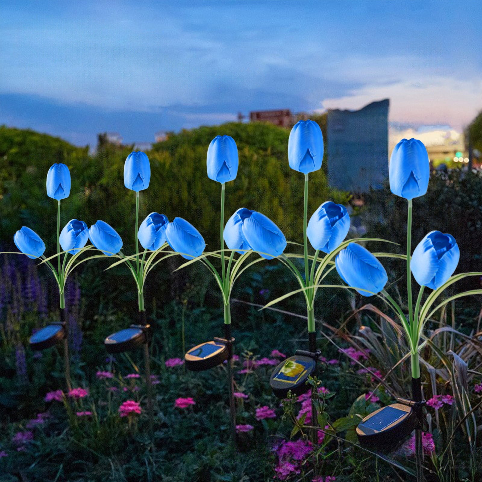 CuiLiyq Solar Tulip Garden Lights, Waterproof Stake Light for Yard Lawn ...