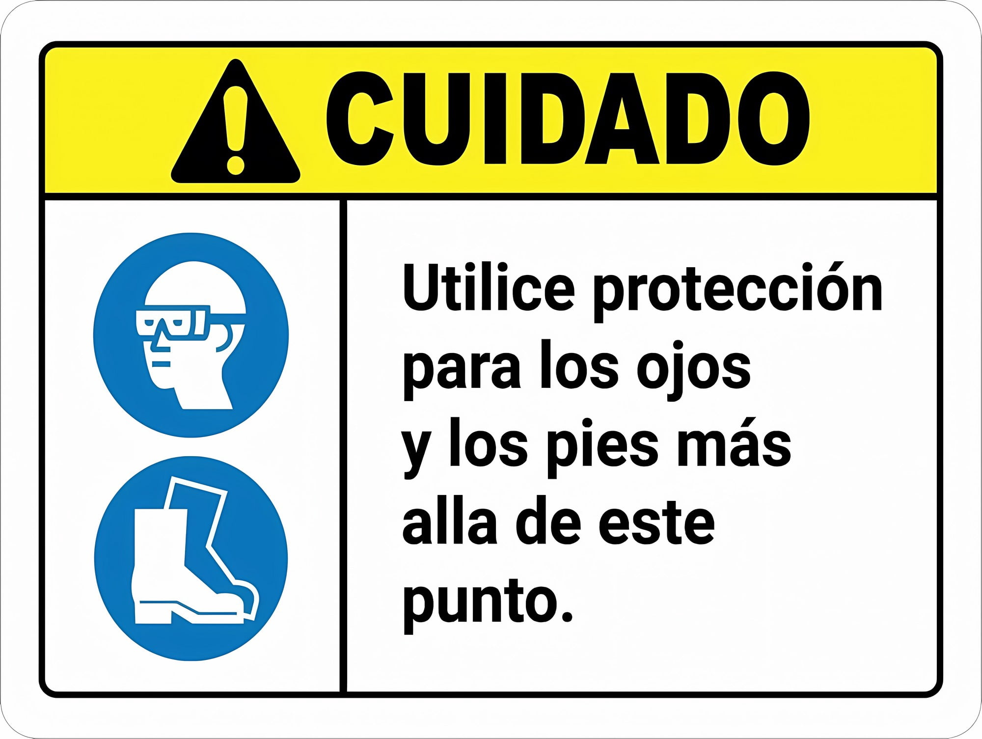 Cuidado - Utilice Proteccion para Los Ojos y Los Pies mas Alla de este ...