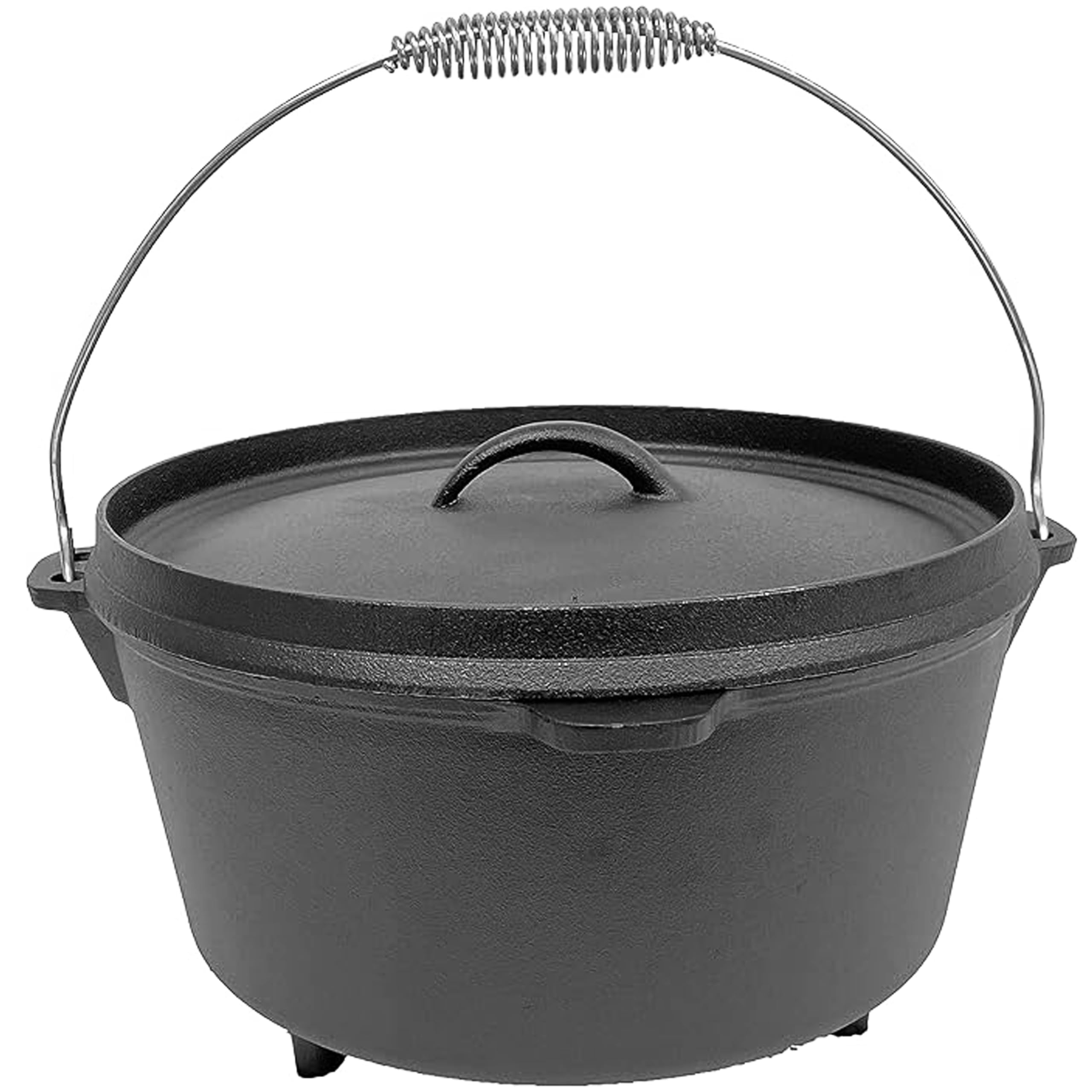 Cuisiland 9 Quart Cast Iron Dutch Oven with Lip Lid & 3 legs - Pre ...