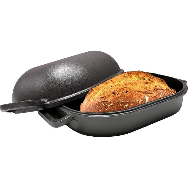 Cuisiland Large Heavy Duty Pre-seasoned Cast Iron Bread & Loaf Pan - A ...