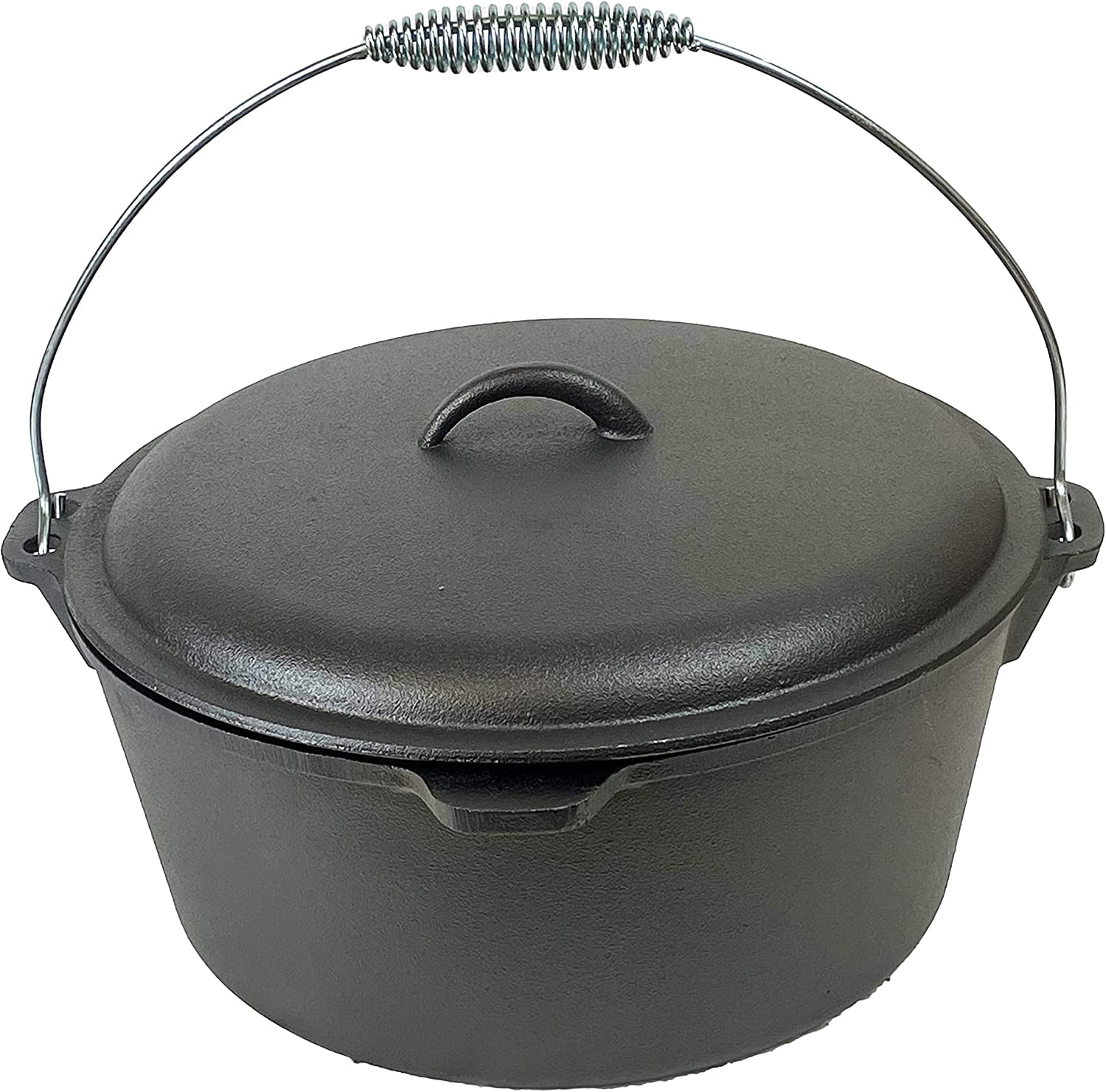 Cuisiland Pre-seasoned 9 Quart 12 Inch Cast Iron Dutch Oven with Dome ...