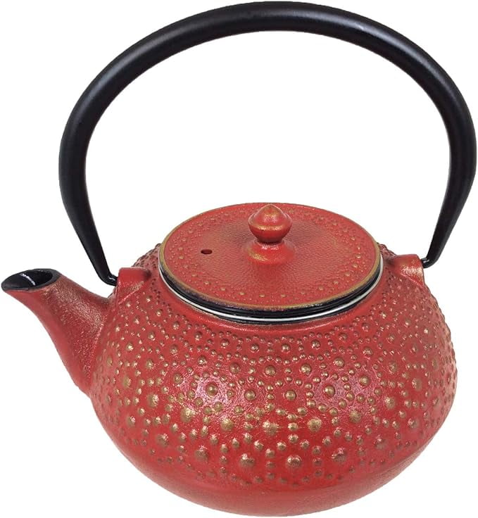 Cuisiland Turtle Shell Cast Iron 33OZ Teapot (Red) - Walmart.com