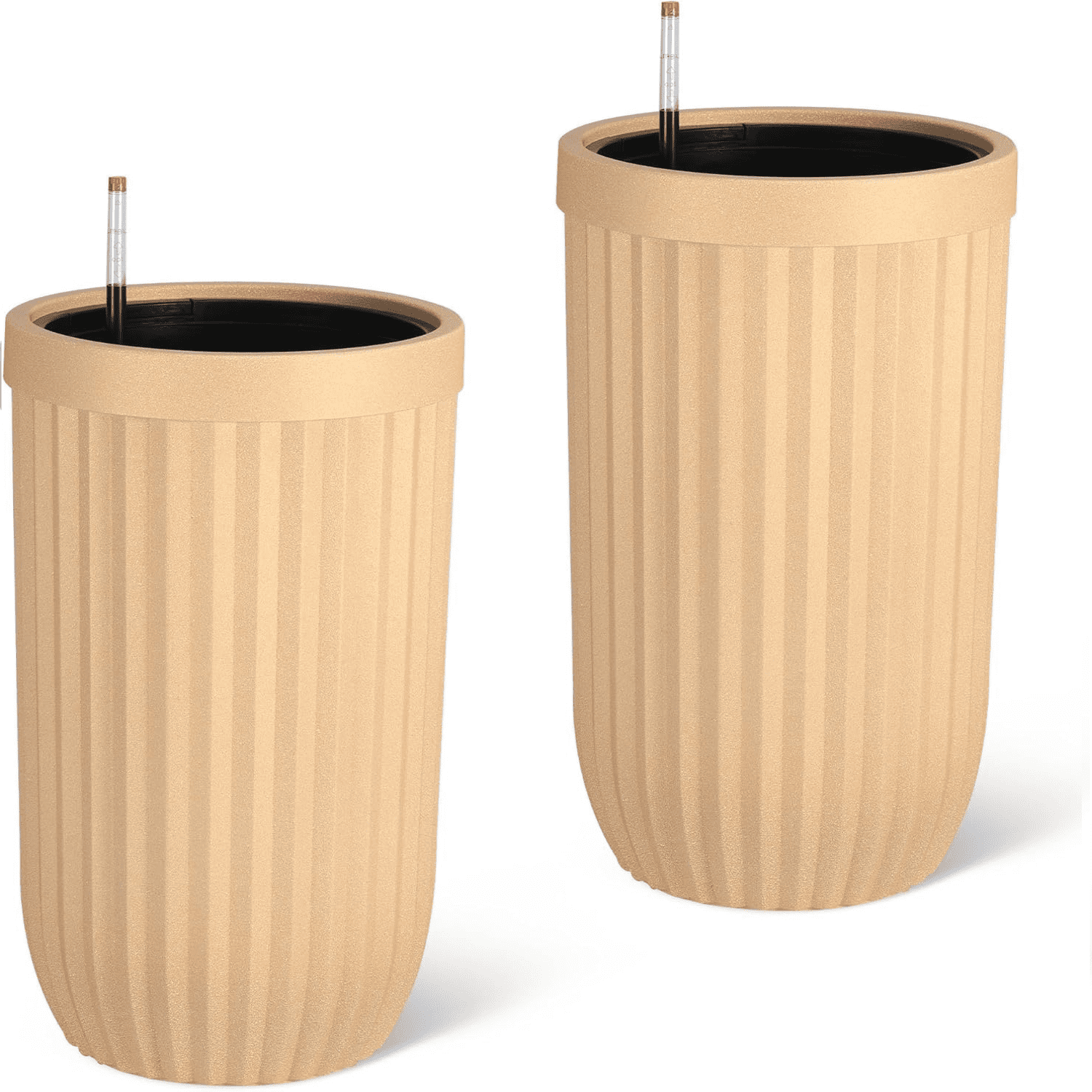 CuisinSmart 14.5"/23"/31" Tall Planters Set of 2,Outdoor＆Indoor ...