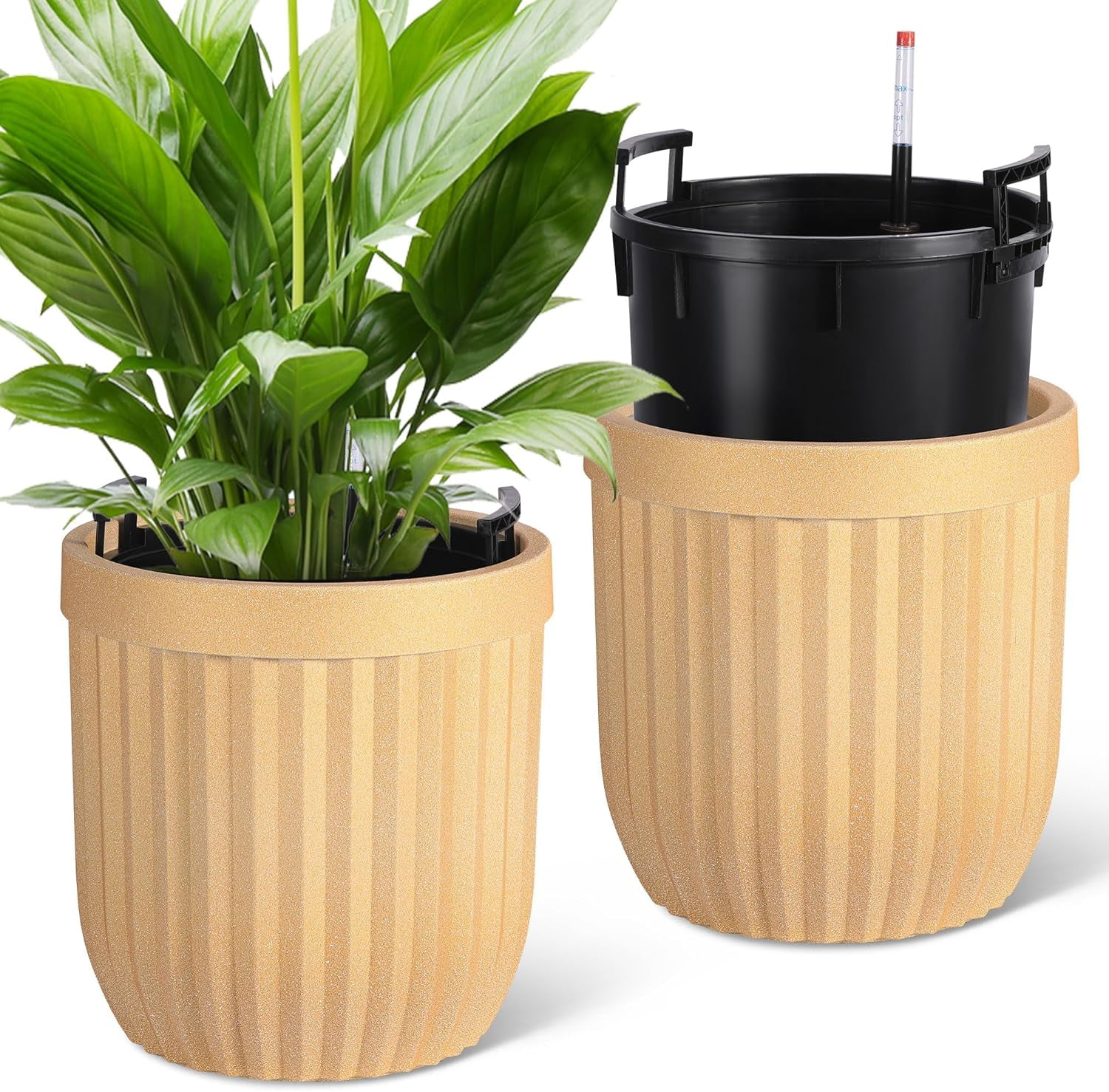 CuisinSmart 14.5"/23"/31" Tall Planters Set of 2,Outdoor＆Indoor ...