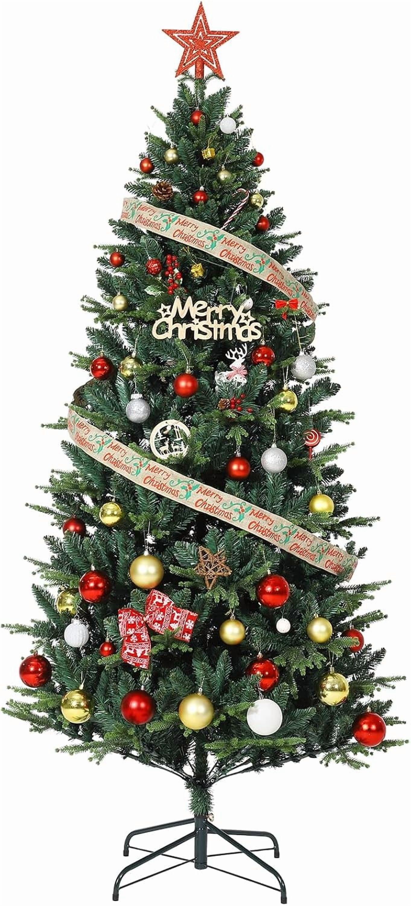 CuisinSmart 5FT Small Christmas Tree,Compact Artificial Spruce with 7 ...