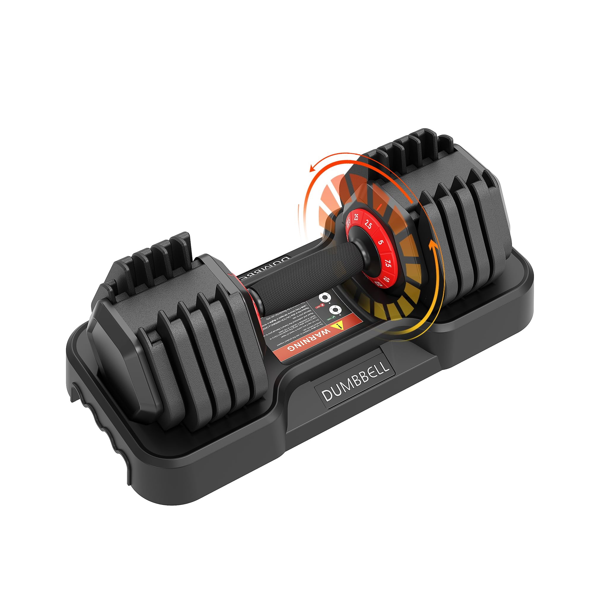 CuisinSmart Adjustable Dumbbell Set 25lbs, Fast Weight Adjustment with ...