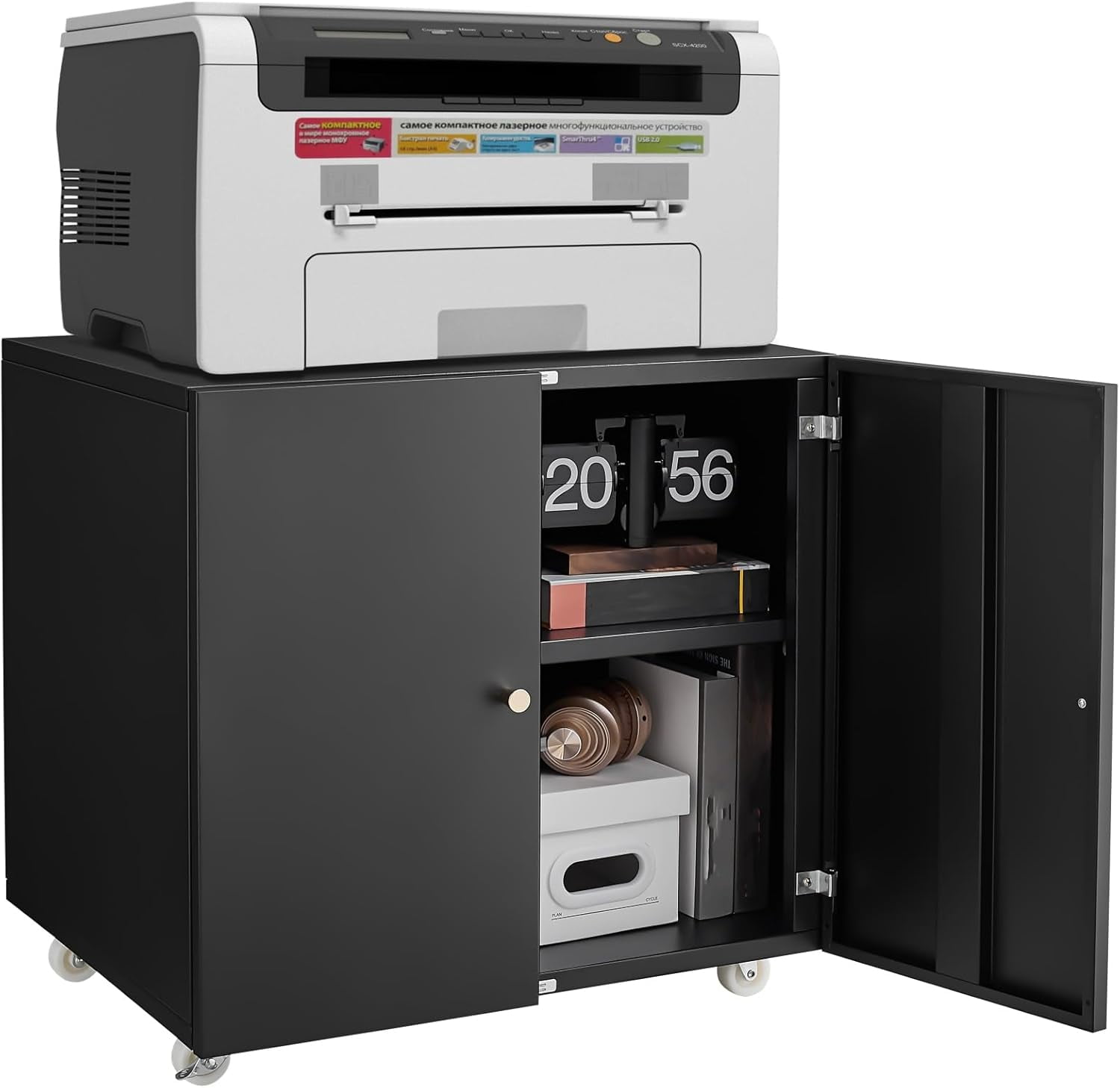 CuisinSmart Printer Stand with Storage, Copier Printer Cabinet with 2 ...