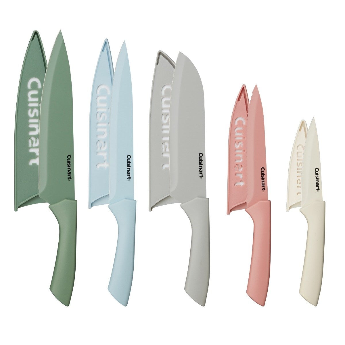 Cuisinart 10-Piece Stainless Steel Kitchen Knife Set, Color Coded ...