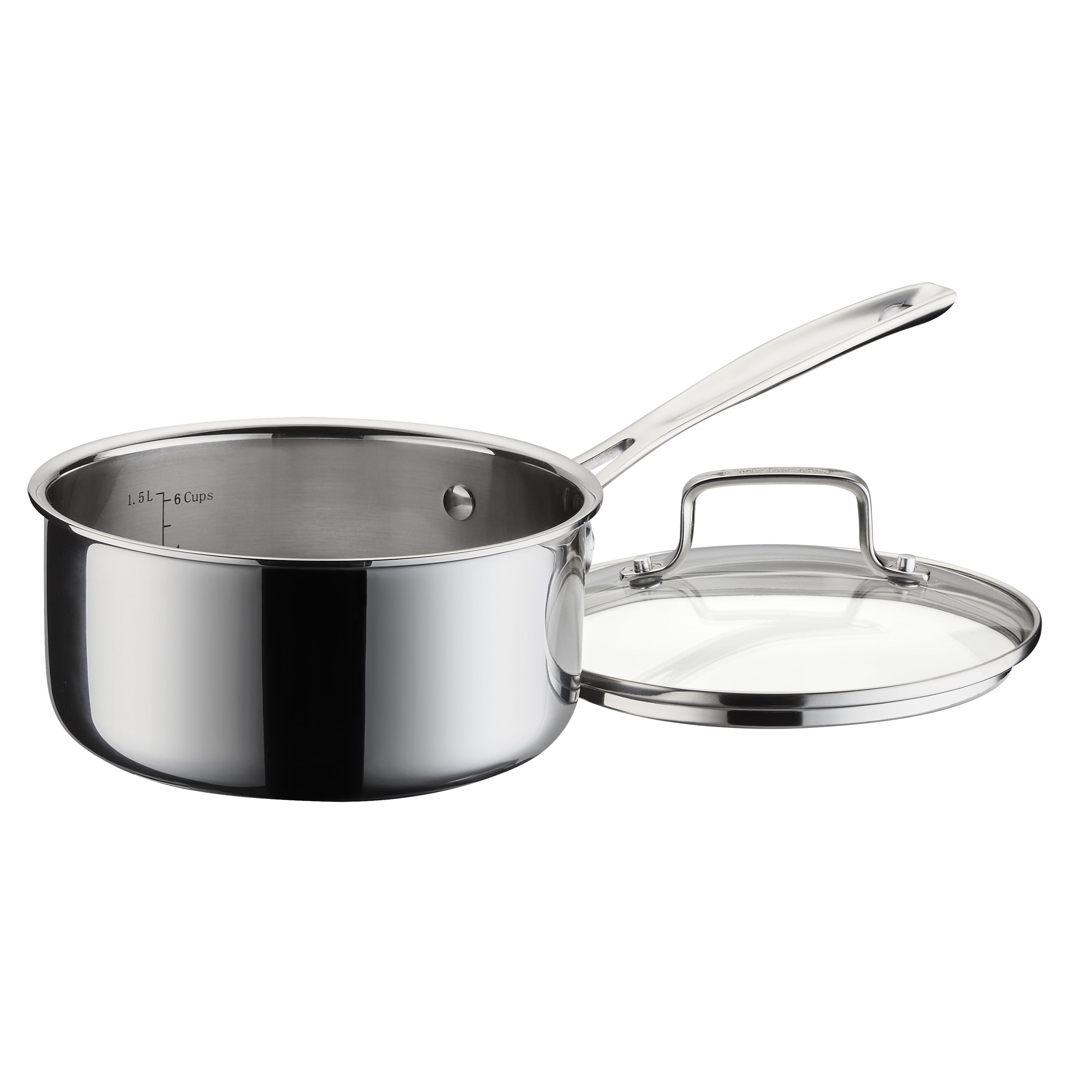 Cuisinart Classic 2 Qt. Tri-Ply Stainless Steel Saucepan with Tempered ...