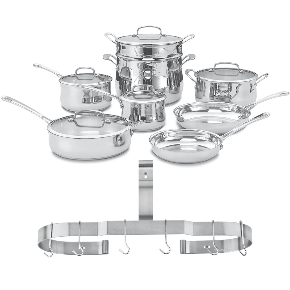 Cuisinart 44-13 13 Piece Contour Stainless Steel Cookware Set Bundle ...