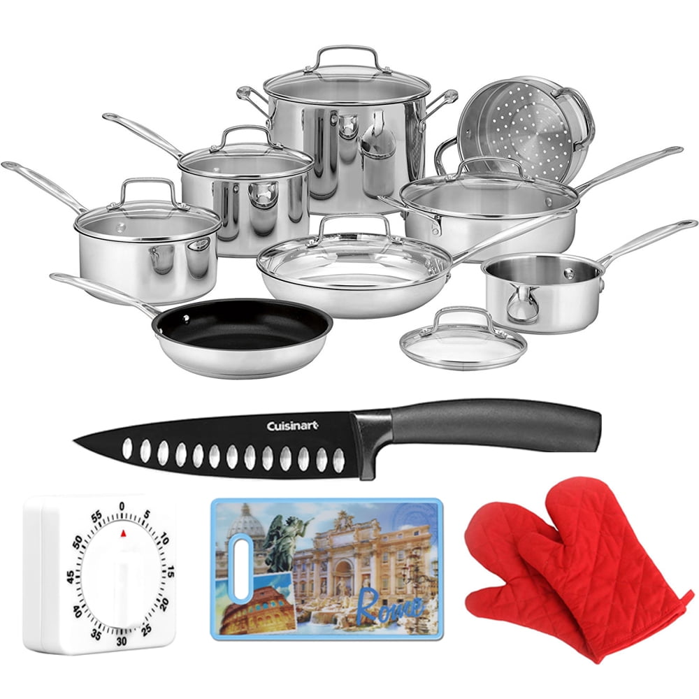 Cuisinart 77-14N Chef's Classic Stainless 14-Piece Set Stainless Steel ...