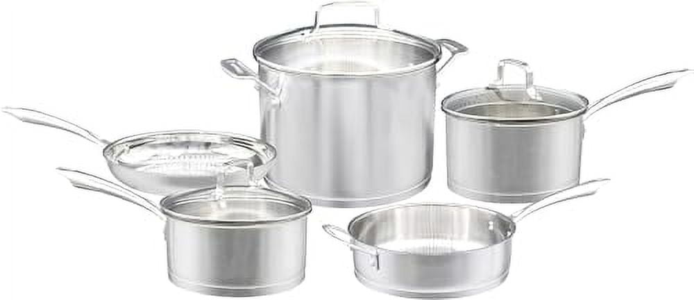 Cuisinart 8 Piece Professional Cookware Set Stainless Steel With Glass ...