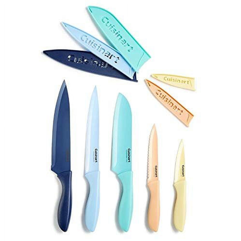 Cuisinart Ceramic Coated Knife Set, 10-Piece, Nonstick, Color-Coded ...