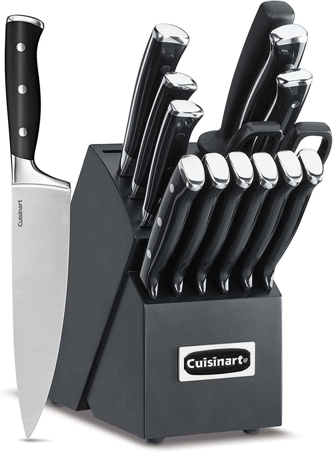 Cuisinart 15-Piece Knife Set with Block, High Carbon Stainless Steel ...