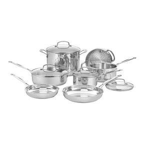 Free Shipping! Cuisinart Stainless Steel Cookware Set 12-Piece Triple ...
