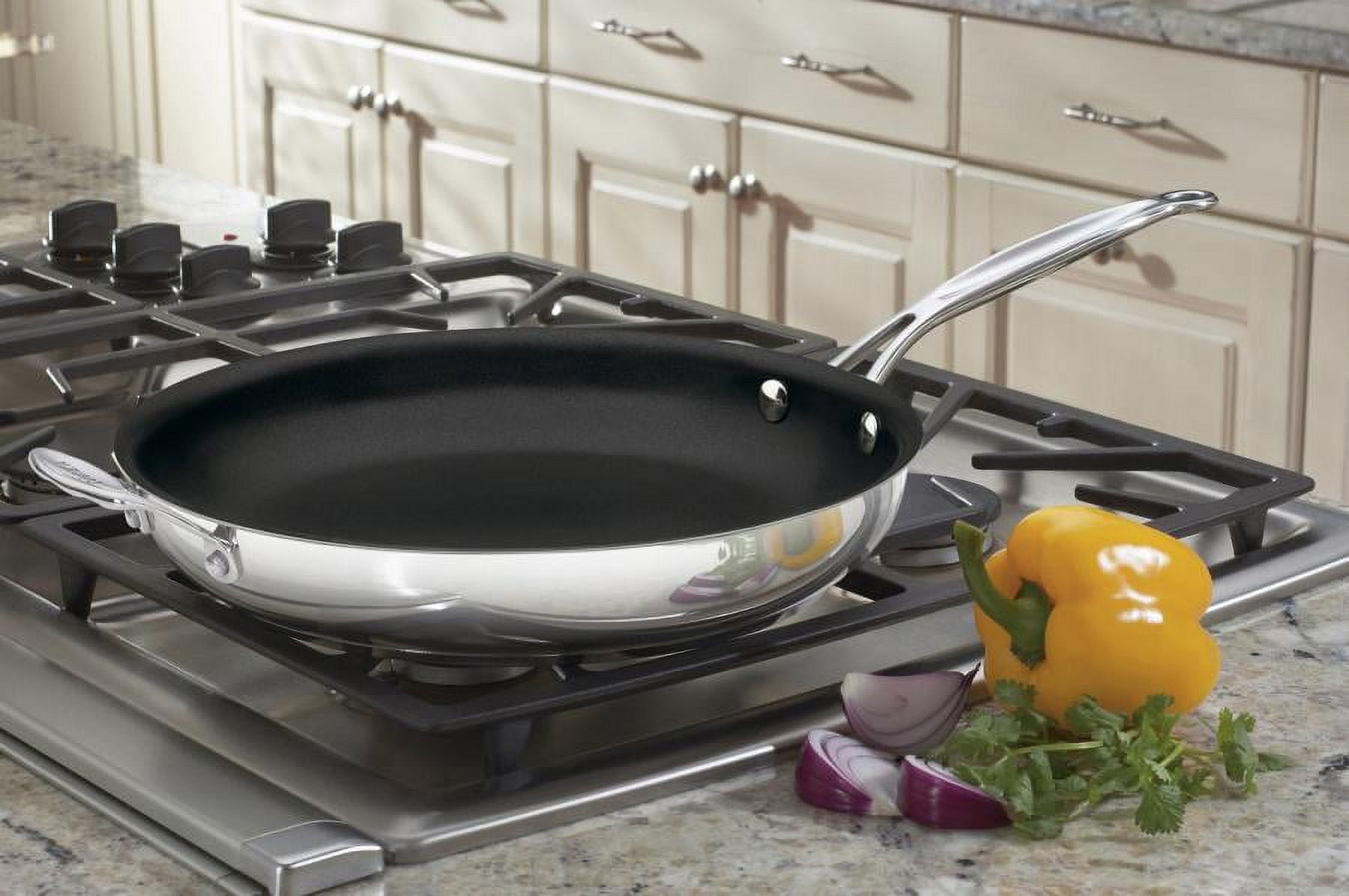 "Cuisinart 12"" Nonstick Stainless Steel Frying Skillet with Helper ...