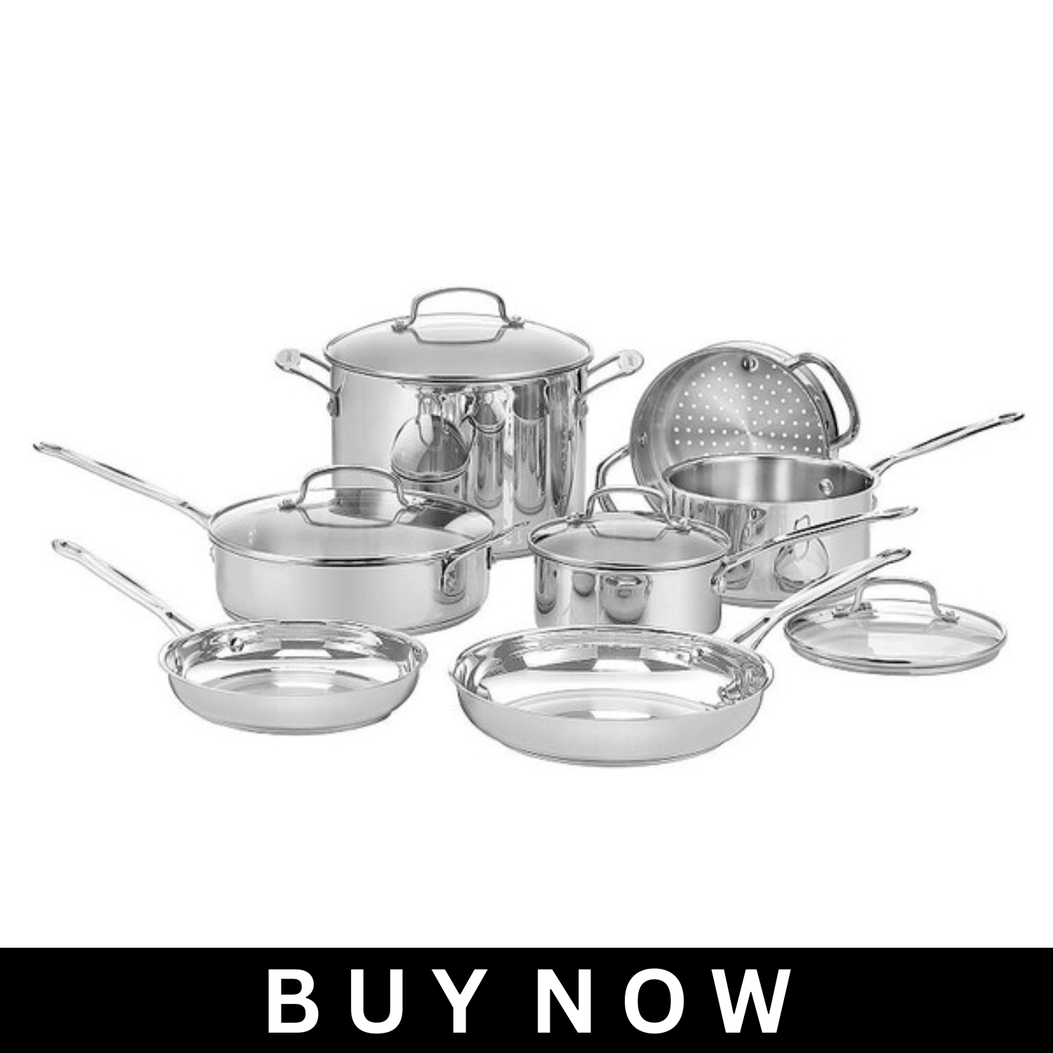 Cuisinart Chef’s Classic Stainless Steel Cookware Set, Durable Everyday ...