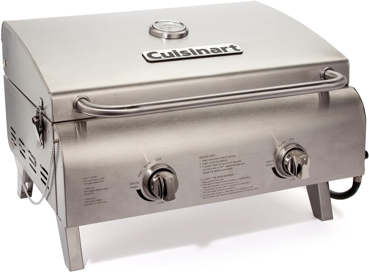 Cuisinart Portable Tabletop Gas Grill, 20,000 BTU, Stainless Steel 2 ...