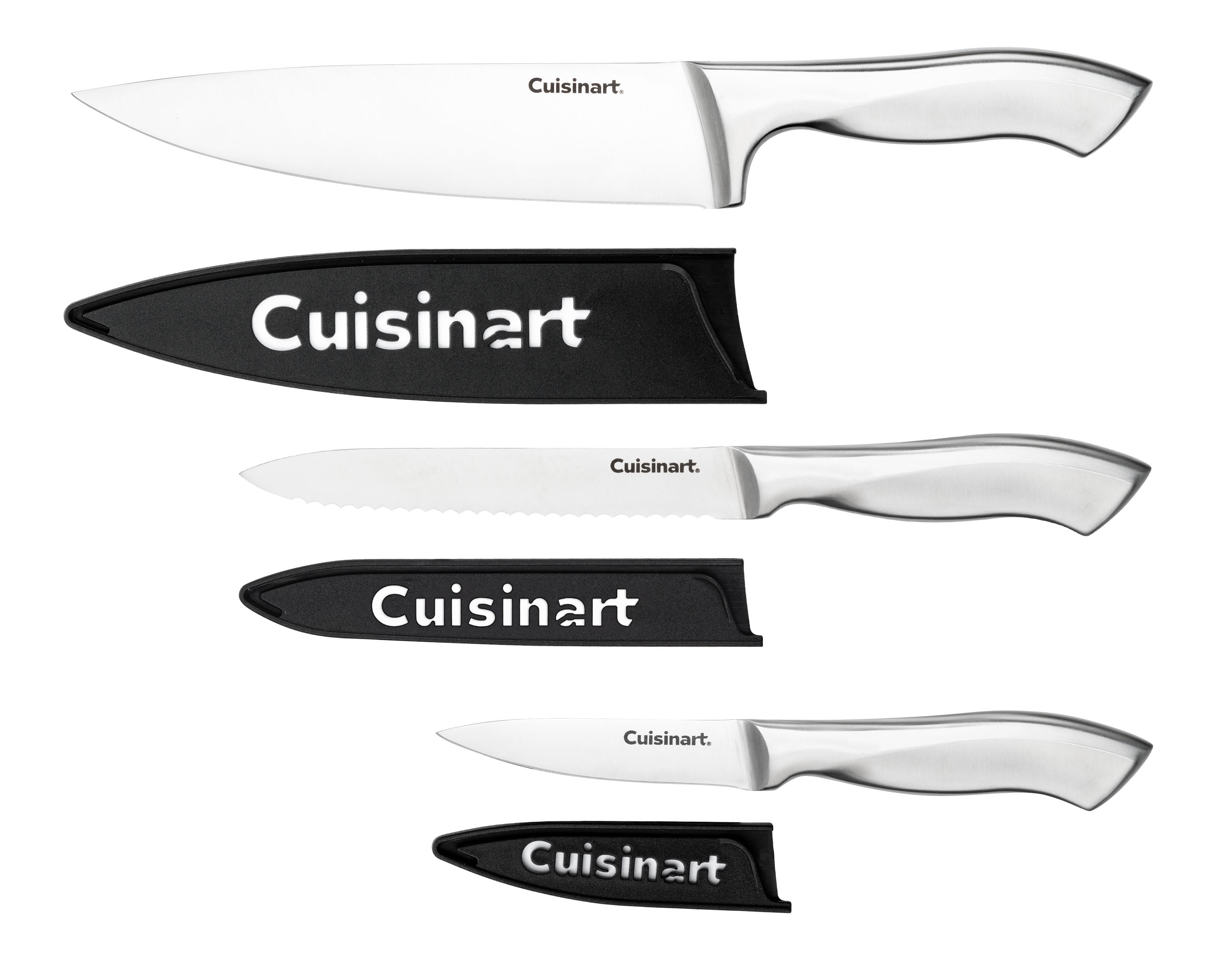 Cuisinart Classic Stainless Steel 3-Piece Knife Set with Blade Guards ...