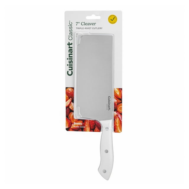 Cuisinart Classic 7" White Triple Rivet Cleaver Knife, CEW3R-CLV3 ...