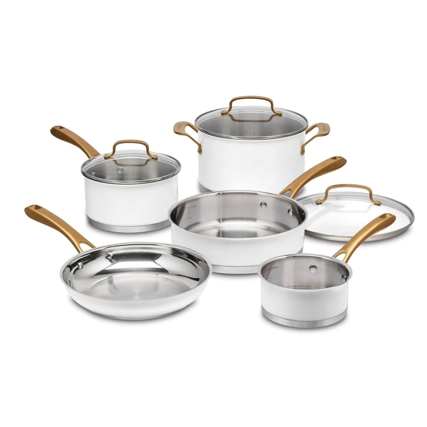 Cuisinart Classic 8pc Stainless Steel Cookware Set with Brushed Gold ...