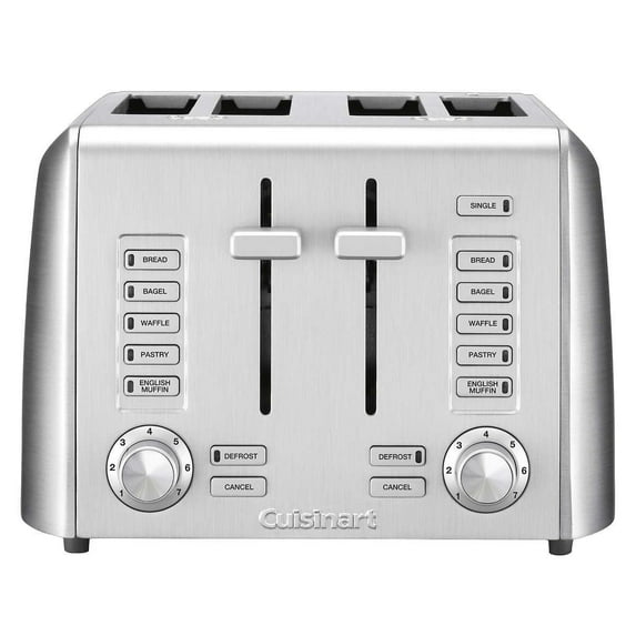 Cuisinart 4-Slice Stainless Steel Toaster with Single Slice and Bread ...